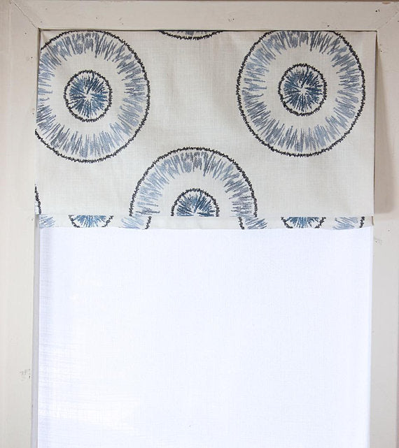 Retro Stitch Navy Flat Roman Shade/CL1018 – Classic & Modern Home